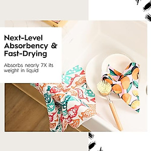 GEOMETRY Kitchen Dish Cloths - Quick Dry Dishcloths for Kitchen - Premium Dish Rags with Geoweave (Lemon Delight)