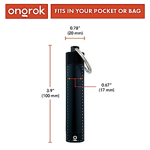 ONGROK Premium Storage Tube, Keychain, Pocket-Sized, Airtight, Aluminum Metal Holder and Case (Black)