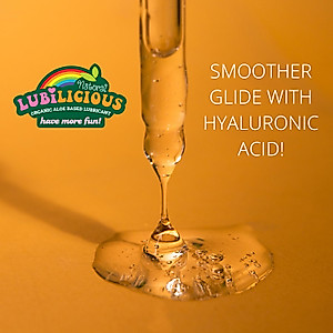 Lubilicious Organic Aloe Water Based Personal Lubricant - Natural Lube - Aloe Lube - Natural Lubricant - Water Based Lube Gel Glycerin Paraben Free - Personal Lube