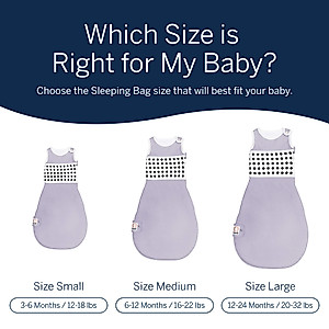 Nanit Breathing Wear Sleeping Bag – 100% Cotton Baby Sleep Sack - Works with Nanit Pro Baby Monitor to Track Breathing Motion Sensor-Free, Real-Time Alerts, Size Medium, 6-12 Months, Lilac Purple