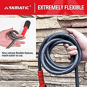 YAMATIC Super Flexible Pressure Washer Hose 50FT X 1/4", Kink Resistant Real 3200 PSI Heavy Duty Power Washer Extension Replacement Hose With M22-14mm x 3/8" Quick Connect Kit For Gas & Electric, Grey