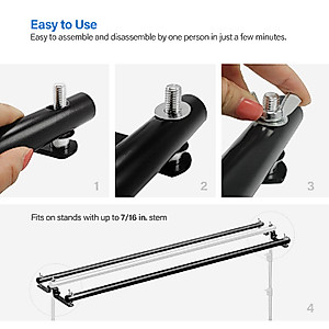 LimoStudio [2-Set] 10 ft Wide Crossbar, 4-Section/Triple Crossbar Mount, 2-Piece Set, Photography Lighting Muslin Backdrop Support Crossbar, Wide Compatibility, AGG3295