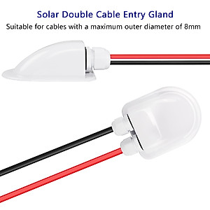 PNGKNYOCN ABS Solar Double Cable Entry Gland IP68 Waterproof,Cable with Maximum Outer Diameter of 8mm is Allowed to Pass Through,for Solar Project on Rv, Campervan, Boat (White)