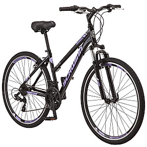 Schwinn GTX 1.0 Comfort Adult Hybrid Bike for Men and Women, Dual Sport Bicycle, 700c Wheels, 17.5-Inch Step-Through Aluminum Frame, 21-Speed Twist Shifters, Alloy Linear Pull Brake, Black