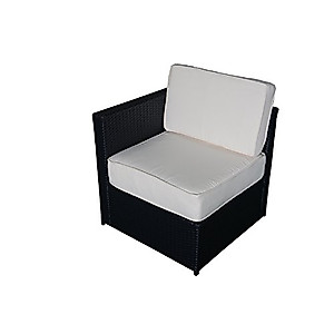 MCombo 6085 9 PC Cozy Outdoor Garden Patio Rattan Wicker Furniture Sectional Sofa (Creme White)