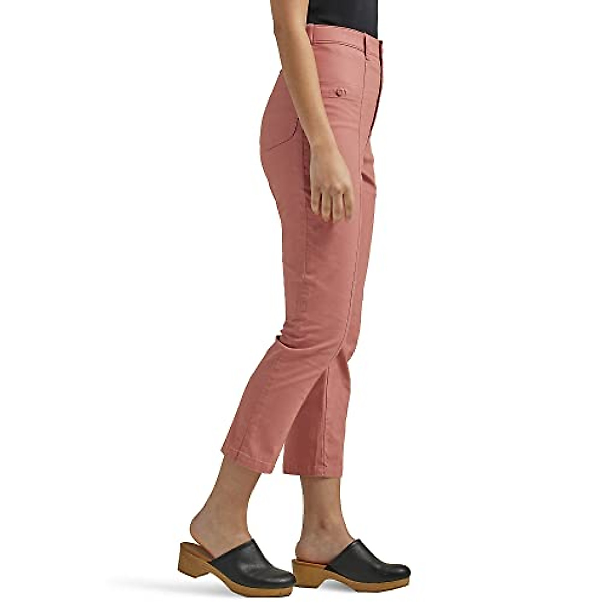 Lee Women's Ultra Lux High Rise Seamed Crop Capri Pant, Mallory-Med Pink/Rose