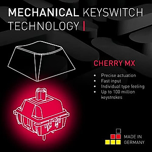 Cherry MX 2.0S Wired Gaming Keyboard with RGB Lighting Different MX Switching Characteristics: MX Black, MX Blue, MX Brown, MX RED and MX Silent RED (White - MX Silent Red Switch)