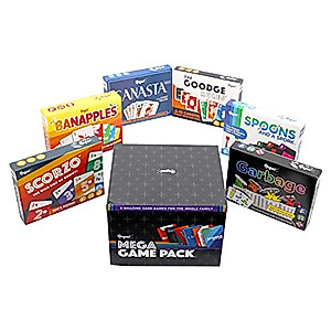 Regal Games Mega Card Family Game Pack with Canasta, Spoons and a Spork, Garbage, ScorZo, The Goodge Rules, and Banapples Decks