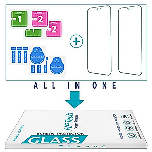 HPTech 2-Pack Tempered Glass for Apple iPhone 11, iPhone XR [6.1-inch] Screen Protector, Easy to Install, Bubble Free, 9H Hardness