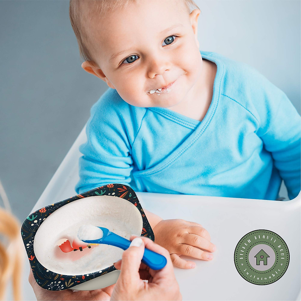 BeeBon Beauty Home Bamboo Bowls for Kids, Super Cute - Easy to Clean - Eco Friendly Kids Bowls, Non Toxic - BPA Free - Dishwasher Safe Bamboo Bowl, Perfect Size Toddler Bowls, 14 Oz, 4 Pack