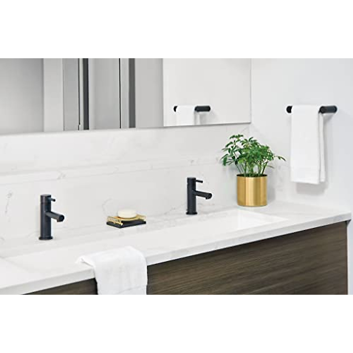 Moen Align Matte Black 9-inch Modern Hand -Towel Bar, YB0486BL