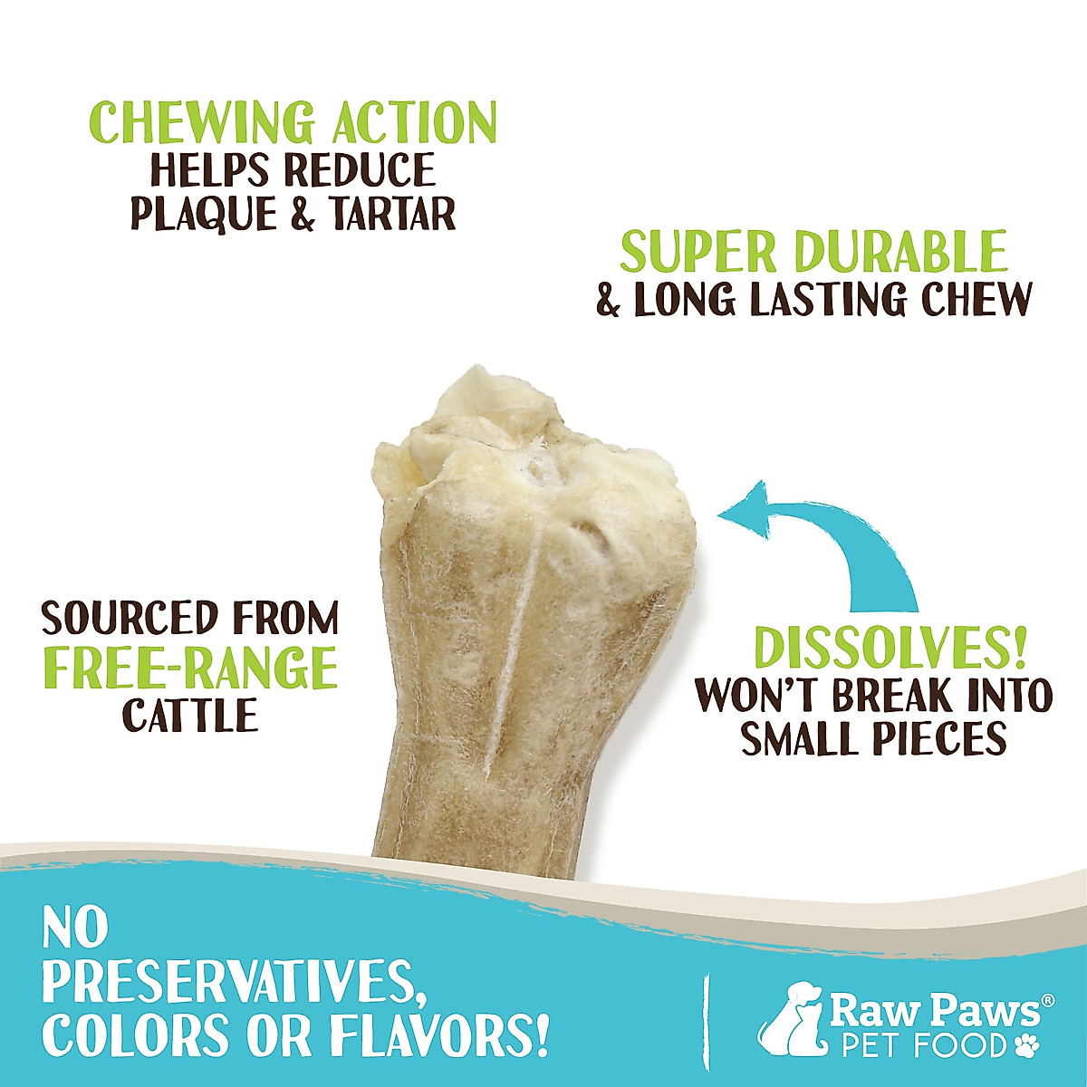 Raw Paws 6-inch Compressed Rawhide Bones for Dogs, 5-Count - Packed in USA - Long Lasting Dog Chews - Natural Pressed Rawhides for Dogs - Medium Dog Bones - Hide Bones for Aggressive Chewers