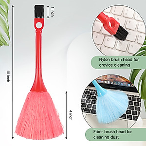 3 Pack Fluffy Microfiber Delicate Kitchen Duster Anti Static Laptop Keyboard Brush Mini Microfiber Duster Small Dusting Wand Multifunction Screen Brush for Electronic Equipment, Blue, Yellow, Red