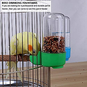 POPETPOP 3pcs Automatic Bird Feeders Bird Water Bottles Food Dispensers Hanging in Birds Cage for Cockatiel Parrots Budgie Lovebirds (Red Blue Green)