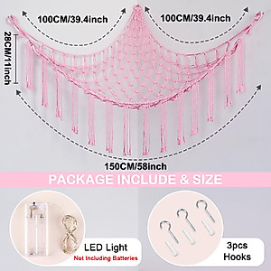 Unicorn Castle Stuffed Animals Hammock Net Toy Storage Organizer Stuffed Animals Storage Toy Holder Boho Macrame Hanging for Nursery Kids Girls Room Decor