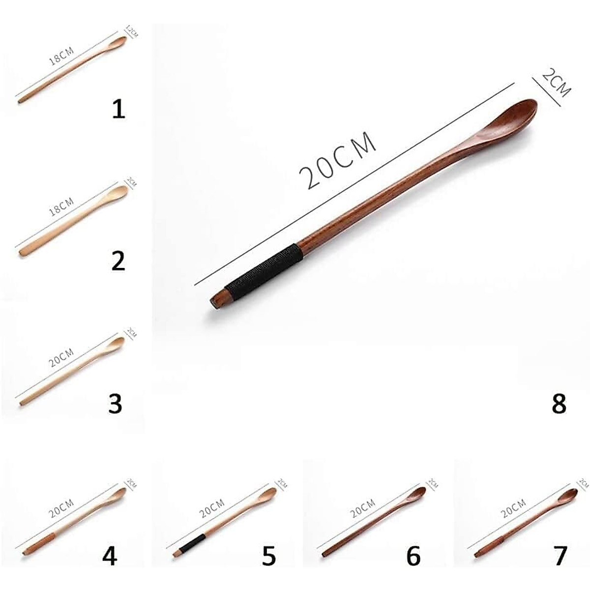 Honey Dipper Stick -Natural Wood Long Handle Spoons for Coffee, Tea Stirring Spoons -Dessert Iced Tea Cocktail Mixing Spoons for Home Kitchen -Chef Tasting Spoons