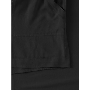 Womens Linen Shorts with Elastic Waistband Comfort Fit Skinsoft Summer Shorts (Large, 3bh05_Black)