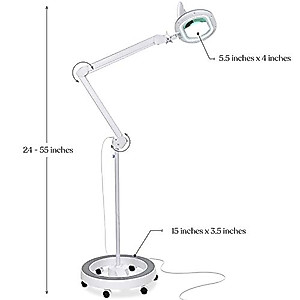 Brightech LED Magnifying Floor Lamp w/ Light & Wheels