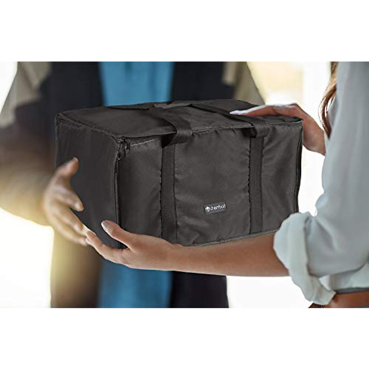 cherrboll Insulated Pizza Delivery Bag, 20 by 20 by 14 -Inch, Commercial Grade Food Delivery Bag, Moisture Free