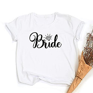 Bride and Bridesmaid T Shirt Bridal Party Bachelorette Party Bridesmaid Proposal Gift Team Bride Tribe I Do Crew Wedding (Medium, Pink Bridesmaid)