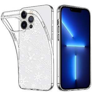 Mavis's Diary 3Pcs Phone Case Compatible iPhone 15 Pro Case Cover Clear Soft Silicone Transparent Slim Fit Protective Skin Bumper Ultrathin Protector Women Girls Xmas Gift Winter Cute Pattern