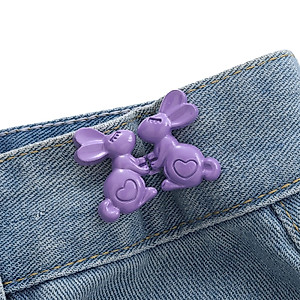 Tqyijhy Rabbit Tighten Waist Button For Women Skirt Pants Jeans Adjustable Waist Clip Metal Pins Clothing Accessories Waist Fasteners For Pants Pants Tightener For Waist Waist Adjuster For Pants
