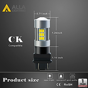 Alla Lighting Super Bright 2000lms T25 3156 3157 LED Bulbs, 6000K White Back-up Reverse Lights, DRL, Turn Signal, Brake Tail Lights Replacement, 3035 27-SMD 3056 3156K 3157K 3057 3047 4114 3457 3456