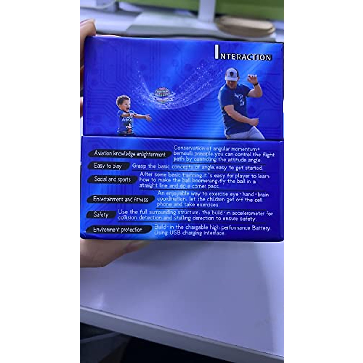 Flying Orb Ball Toys 360°Rotating Soaring Hover Orb Boomerang Spinner Magic LED Light Flying Ball Toys Hand Controlled Spinning Drone Ball Safe for Kids Adults Indoor Outdoor