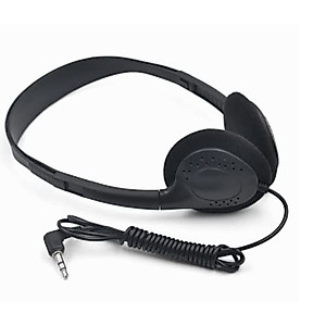 Deal Maniac Wholesale On-Ear Headphones - Inexpensive Headphones Stereo Headphones for Students, Classroom, Library - 1 Pair of Black Headphones