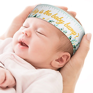 3 Rolls Baby Shower Measure Belly Game Baby Shower Games How Big Is Baby Bump Belly Measuring Tape for Gender Reveal Games Party Supplies, 2 Inch x 115 Ft (Leaves Style)