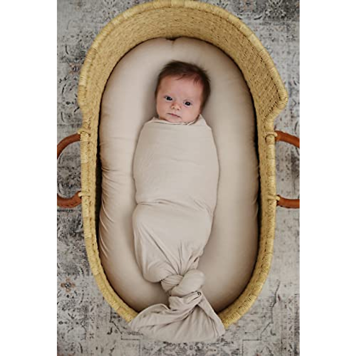 Marlowe & Co Premium Knit Viscose from Bamboo Swaddle Blanket, 47in x 47in (Natural)