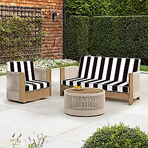 DYTXIII Patio Outdoor Cushion Cover Slip Cover W45 x D18 x H3 Inch with Zipper for Bench Loveseat Furniture, UV Protection Cushion Covers Replacement Covers 1 Pack, Cabana Black (Covers ONLY)