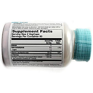 D-Mannose with CranActin Solaray 120 VCaps, Pack of 2