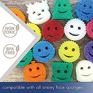Storage Theory Suction Cup Sponge Holder - White Bathroom and Kitchen Sink Organizer for Smiley Face Sponges - No Sponges Included - 2 Pack