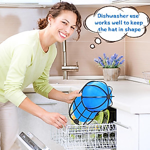 Hat Washer Cage for Washing Machine, Ball Cap Washer for Baseball Caps, Hat Cleaner Washing Cage for Dishwasher Fit for Adult and Kid's (Black)