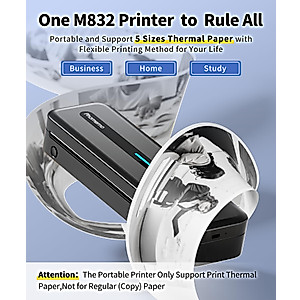 Phomemo Portable Printer,[Upgrade] M832 Inkless Printer,Portable Printers Wireless for Travel,8.5''x 11''Thermal Printer Support Multi Sizes for Home,Office,Car,Compatible with Phone &Laptop