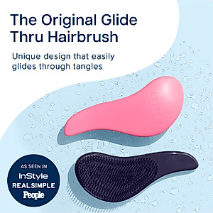 Crave Naturals Glide Thru Detangling Brush - Detangler Brush for Natural, Curly, Straight, Wet and Dry Hair for Adults and Kids - Hair Brush for Little Girls, Toddlers, Teens - 7.5 x 3 inches, Pink