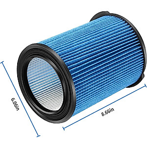 VF5000 3-Layer High-efficiency Fine Dust Replacement Filter Compatible with Rigid Shop Vac 6-20 Gallon Wet Dry Vacuums (2 Packs)