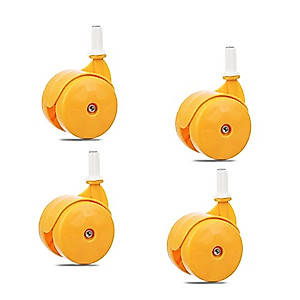 BAYWYI Baby Walker Replacement Wheels, Set of 4, Baby Walker Accessories, Plastic Wheels Casters, Universal Wheels (Yellow), 4.0 Count