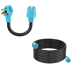 CircleCord Generator Transfer Switch Adapter Cord and UL Listed 4 Prong 20 Feet 30 Amp Generator Extension Cord