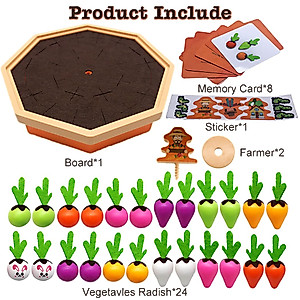 COLVWOFA Montessori Toys for Toddlers 3 4 5 Years Old Boys Girls Baby, Vegetable Garden Toys Memory Game, Early Educational Toys and Birthday Gift for Kids 3-5