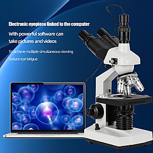 40X-2000X Compound monocular Microscope with Microscope Slide Set, Cell Phone Adapter, Dual LED Illumination Powerful School Home Education biomicroscope， 2MP USB Camera