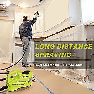 VONFORN Paint Sprayer, 800W HVLP Electric Spray Paint Gun with 6.5FT Airhose, 4 Nozzles & 3 Patterns, Spray Gun for Cabinets, Fence, Garden Chairs, Furniture, Walls etc. VF820