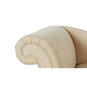 Jennifer Taylor Home Harrison Tufted Roll Arm Lorilee Lounge, Beige Chenille