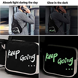 Casual Sling Bag for Women Men, Small Chest Pack for Travel Sport College School (Keep Going)