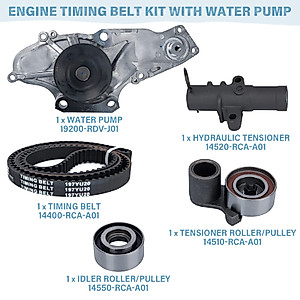 TCKWP329 Engine Timing Belt Kit with Water Pump Fit for 2003-2018 honda odyssey accord pilot Ridgeline Acura MDX RDX RL TL TSX ZDX 3.0L 3.5L 3.7L Replace# TCKWP329 TKH002 19200-RDV-J01