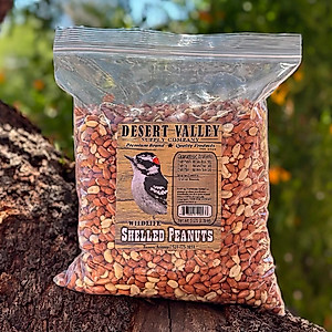 Desert Valley Premium Shelled Peanuts - Wild Bird - Wildlife Food, Squirrels, Cardinals, Jays & More (5-Pounds)