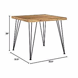 Christopher Knight Home Audrey Indoor Industrial Acacia Wood Dining Table, Teak Finish, Rustic Metal