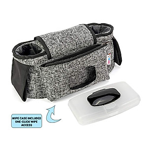 Agibaby Universal Stroller Organizer with Cup Holders | Baby Diaper Bag/Caddy with non-slip straps