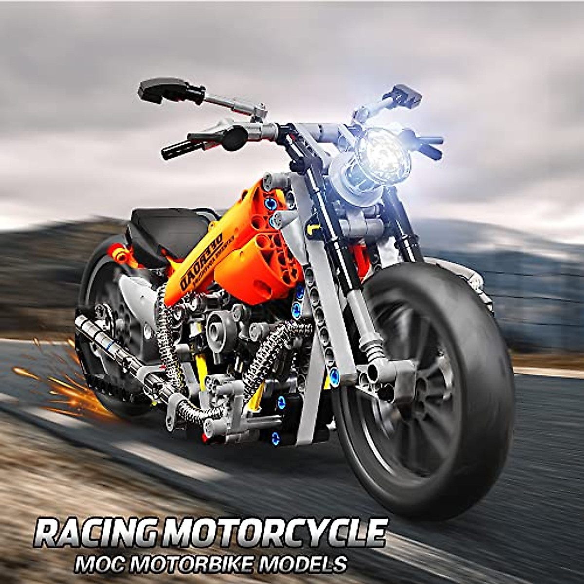 HOGOKIDS Motorcycle Building Block Set - 436 PCS Collectible Motorcycle Display Model, STEM Tech Motorbike Toy Collection Brick Kit, Birthday Gift for Adults Kids Boys Ages 6 7 8 9 10 11 12+ Years Old